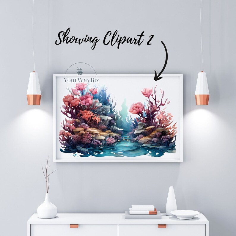 Enchanted Under the Sea Watercolor Clipart, Sea Life Clipart, Beach ...