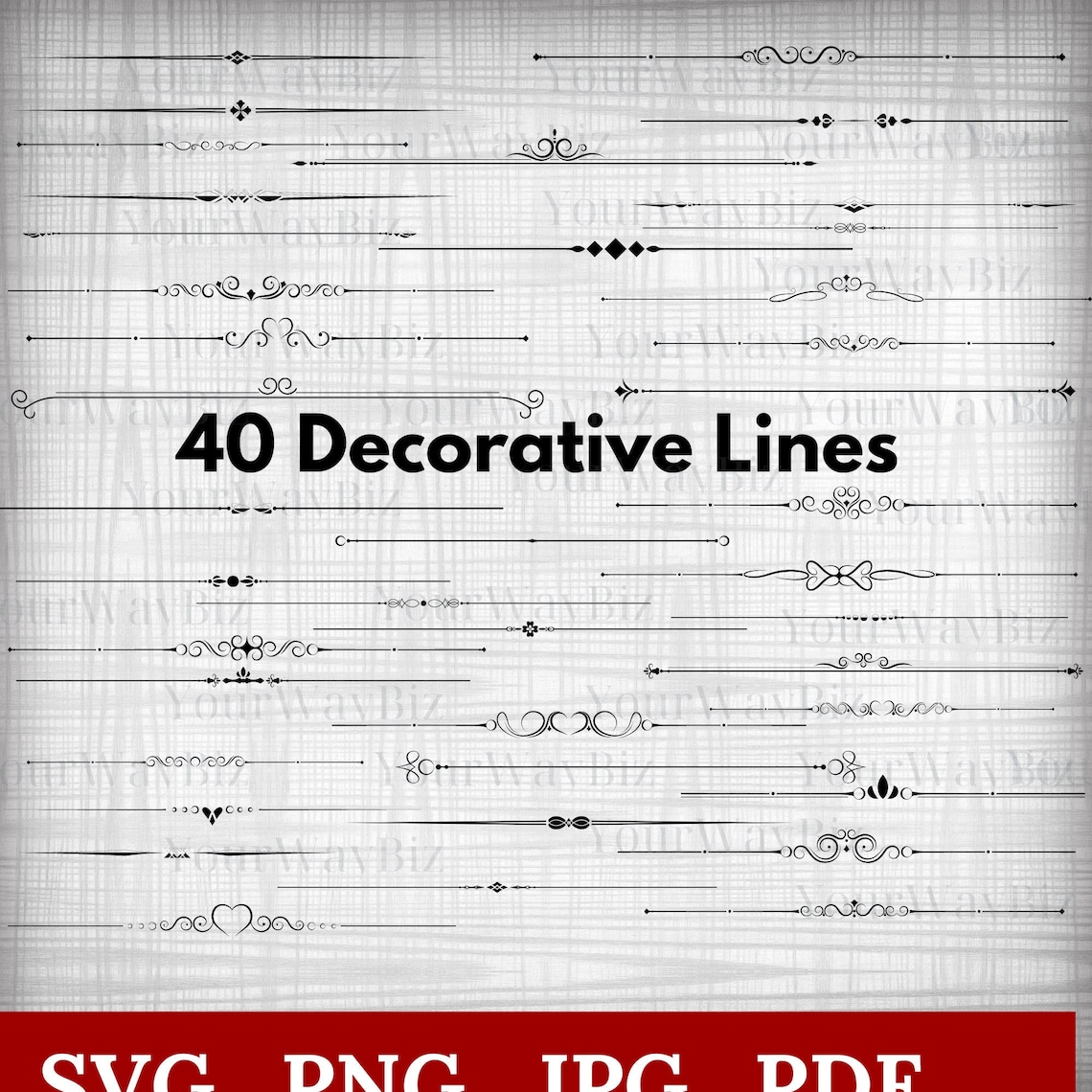 Decorative Lines SVG, Text Divider Bundle, Swirls Svg, Clipart, Hearts ...