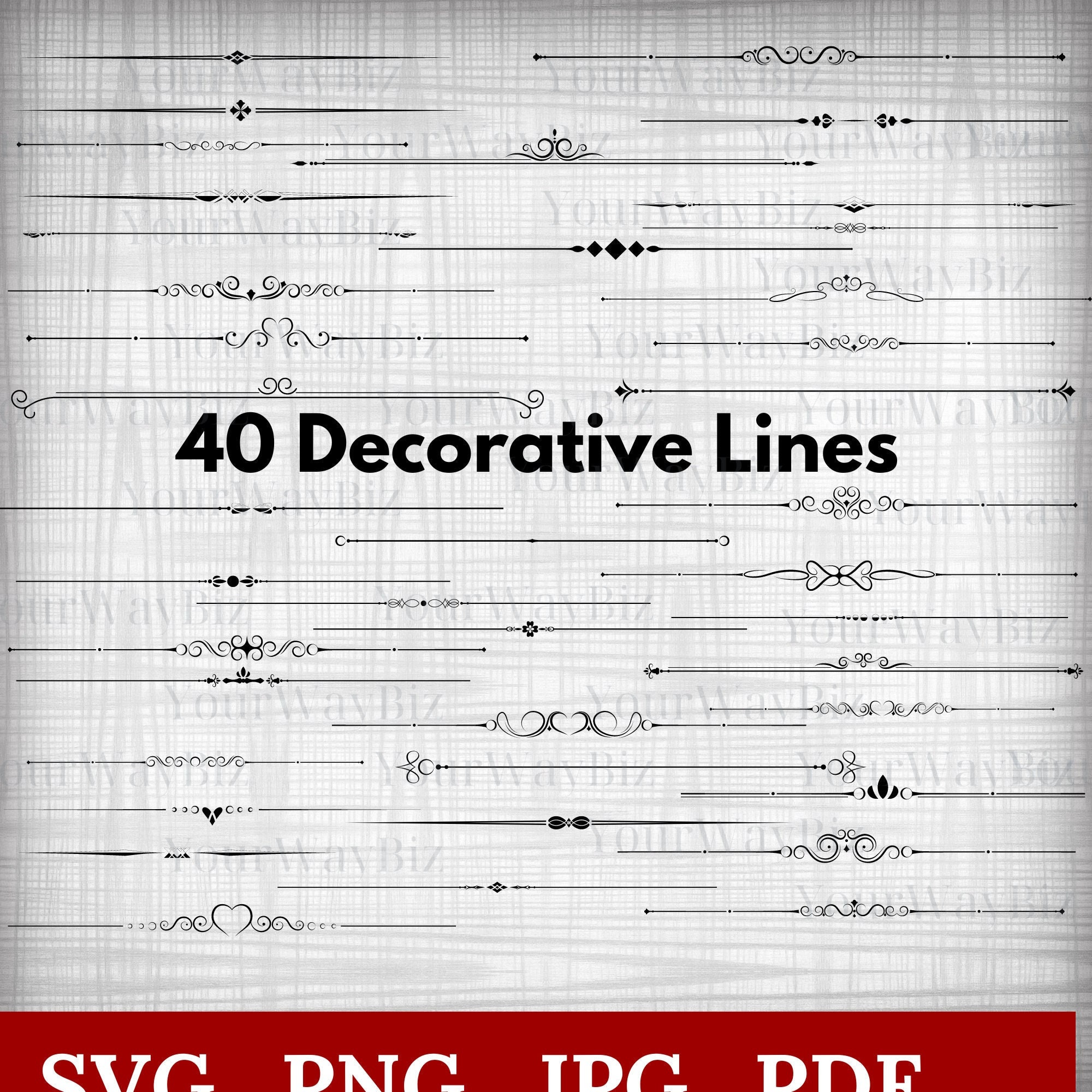 Decorative Lines Svg Text Divider Bundle Swirls Svg Clipart Hearts Lines Svg Cricut Cut