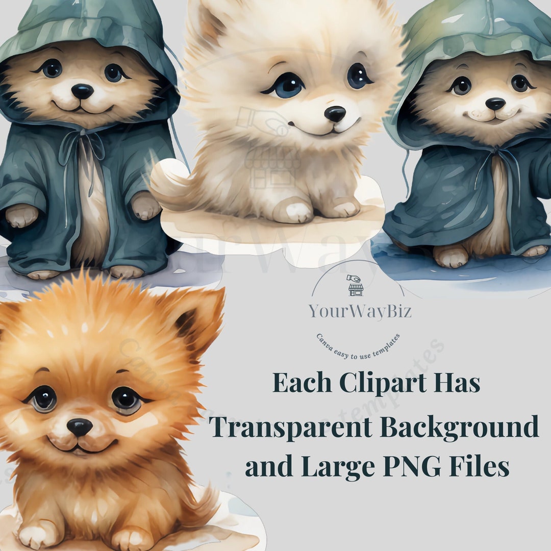 Watercolor Puppies, Cute Puppy Bundle Clipart, Watercolor Dog Clipart ...