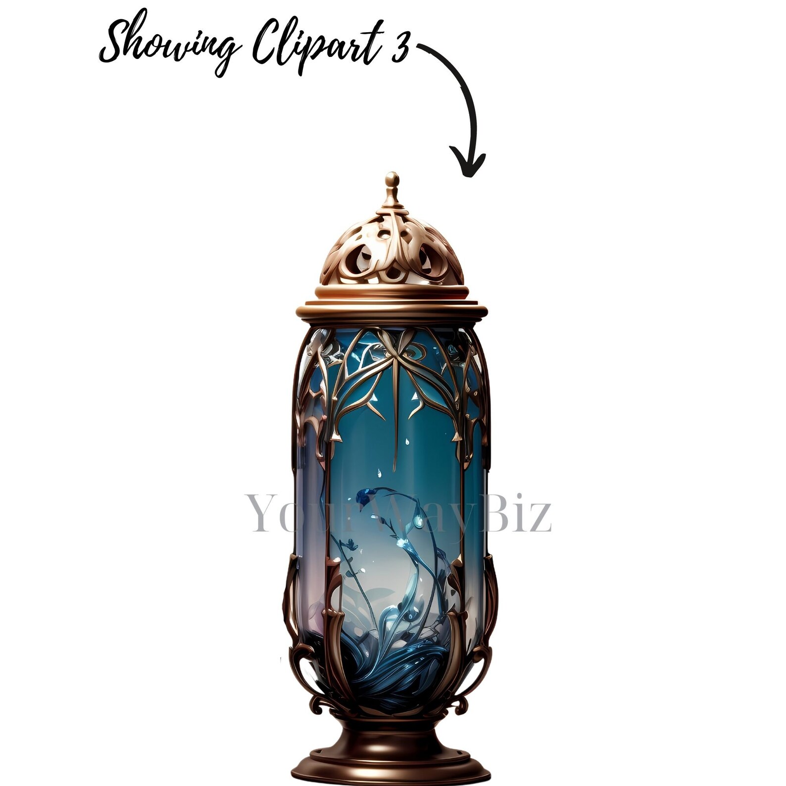 Watercolor Magic Fantasy Jar Clipart, Gothic Jar Clipart, Dark Fantasy ...