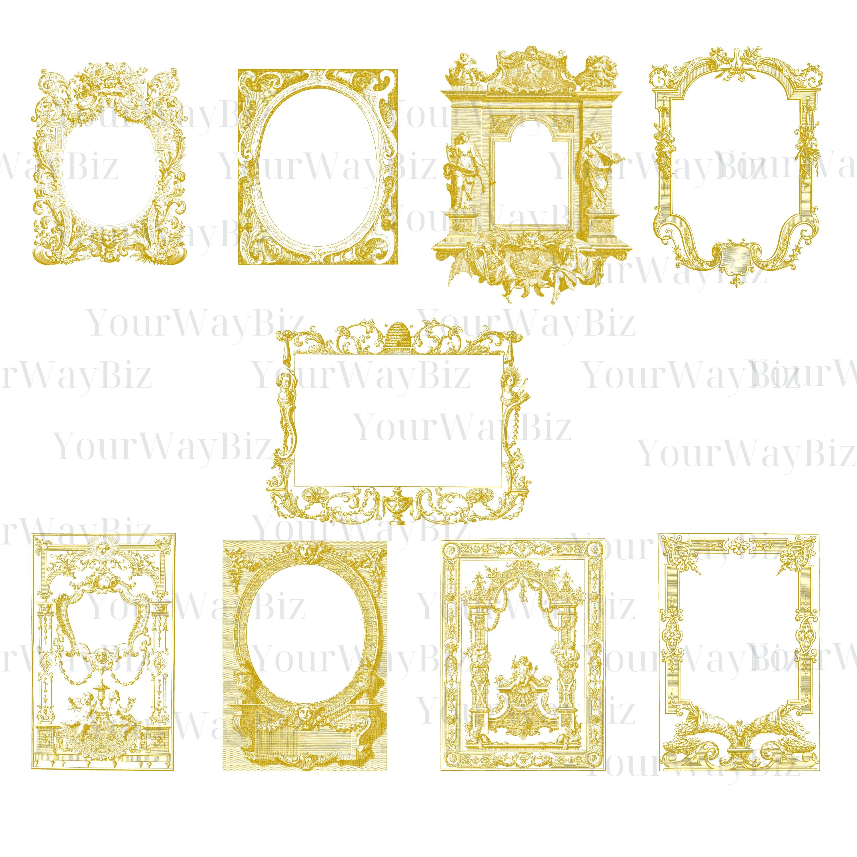 Gold Digital Vintage Frame Antique Frames Religious Frames - Etsy