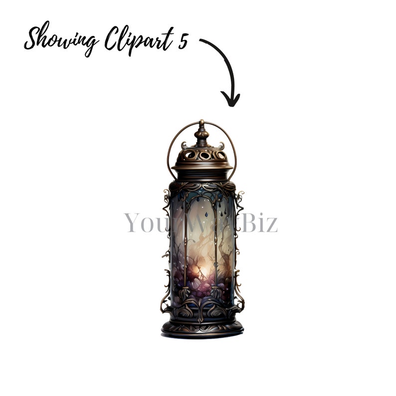 Fantasy Lantern Clipart, Dark Fantasy Lantern, Crystal Lantern, Antique ...
