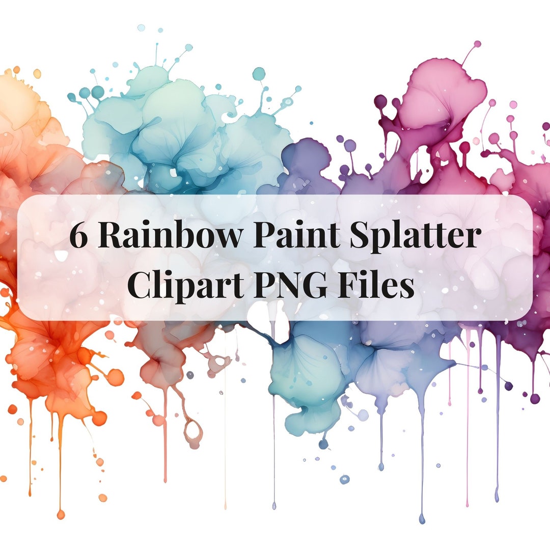 Paint Splatter Clipart, Splatter Multicolor Clipart, Paint Splats ...