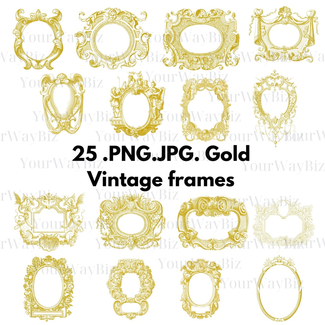 Gold Digital Vintage Frame Antique Frames Religious Frames - Etsy