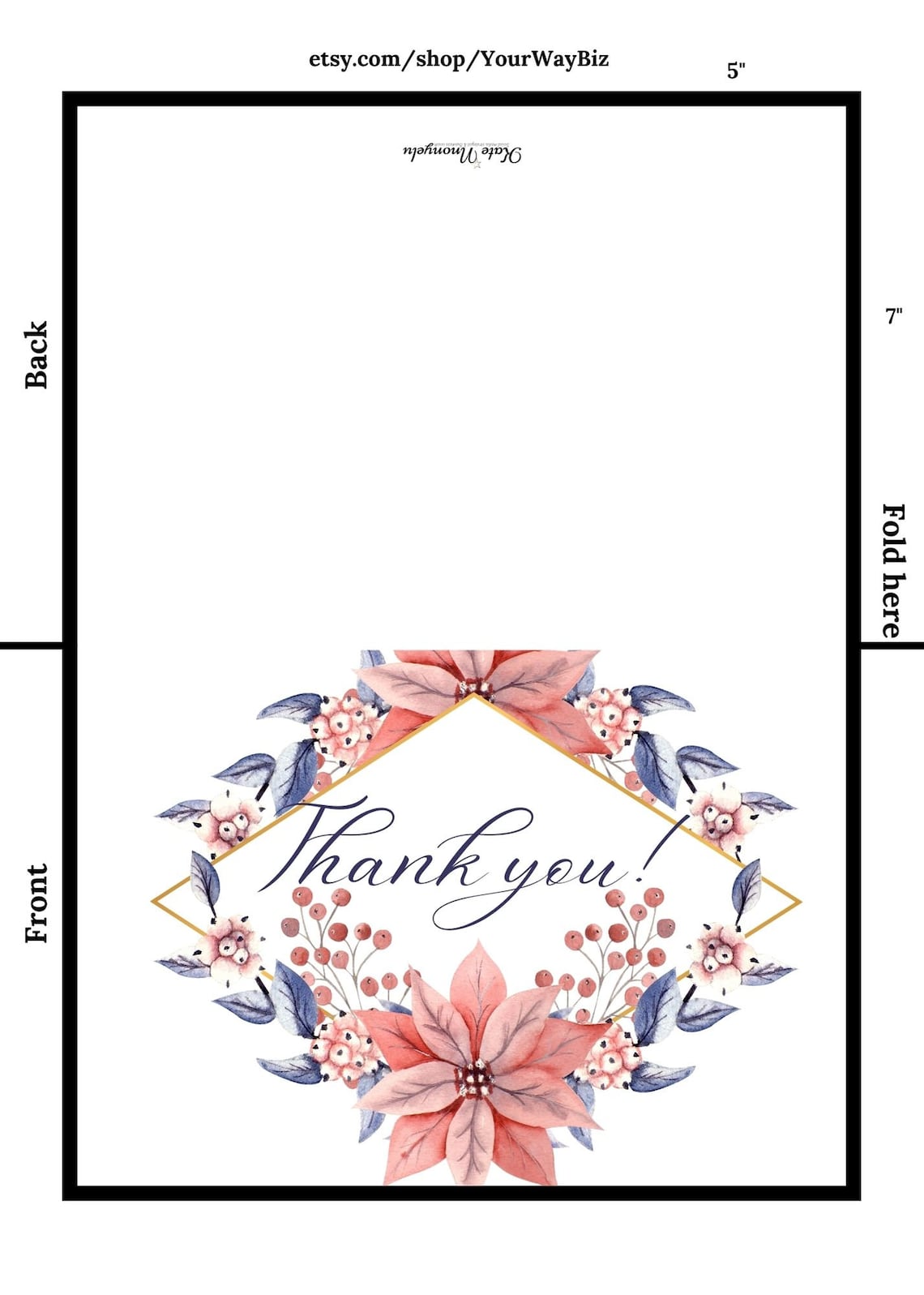 Digital Thank You Card, Printable Thank You Card, Instant Download Card ...