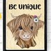 Digital Printable Wall Art - Highland Cow Print- Nursery - Child's Room ...