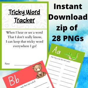 Tricky Word Tracker- Fun and Educational Activity for Kids - 27 PNG ...