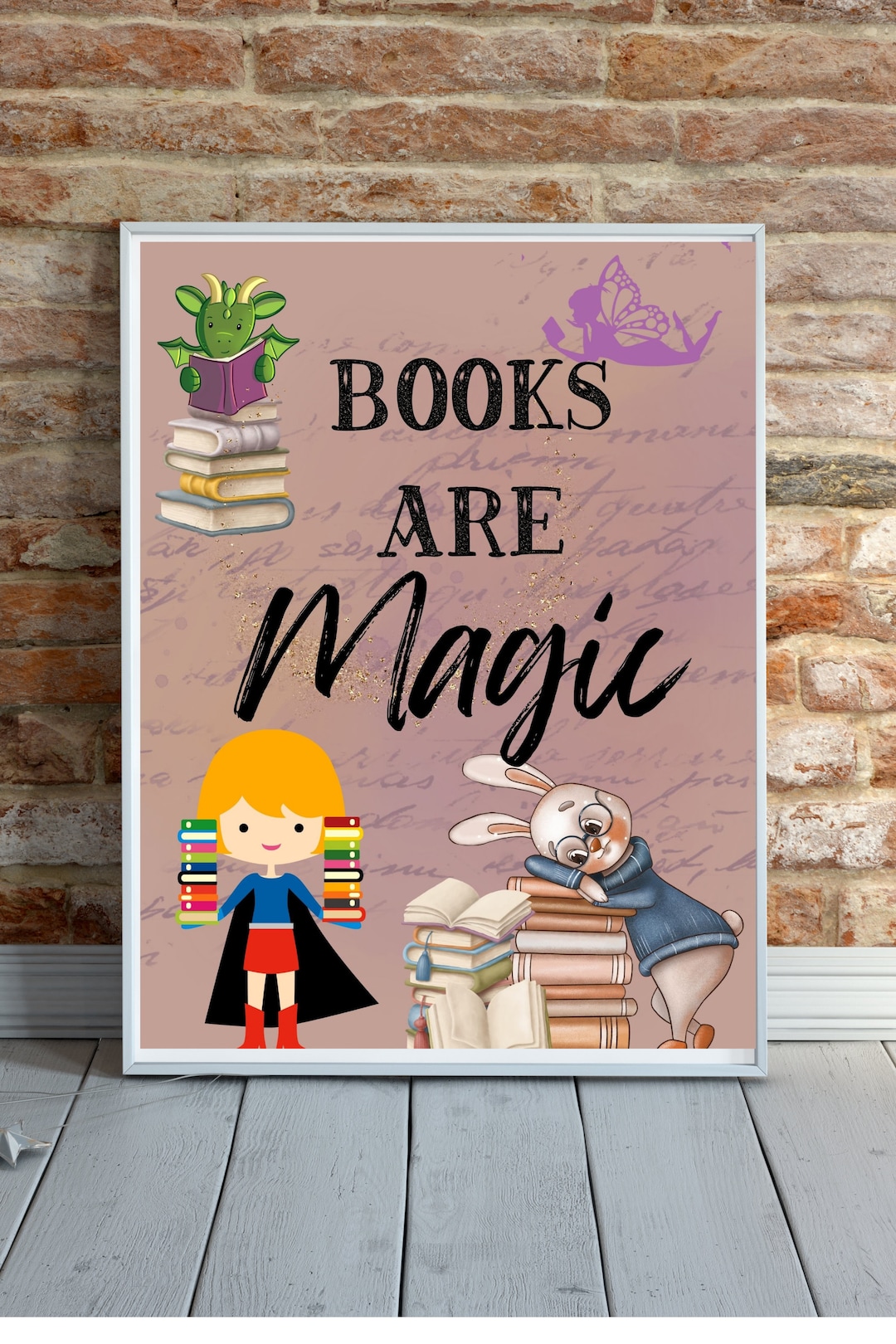 Books Are Magic -digital Printable Wall Art - Nursery Art - Child's ...