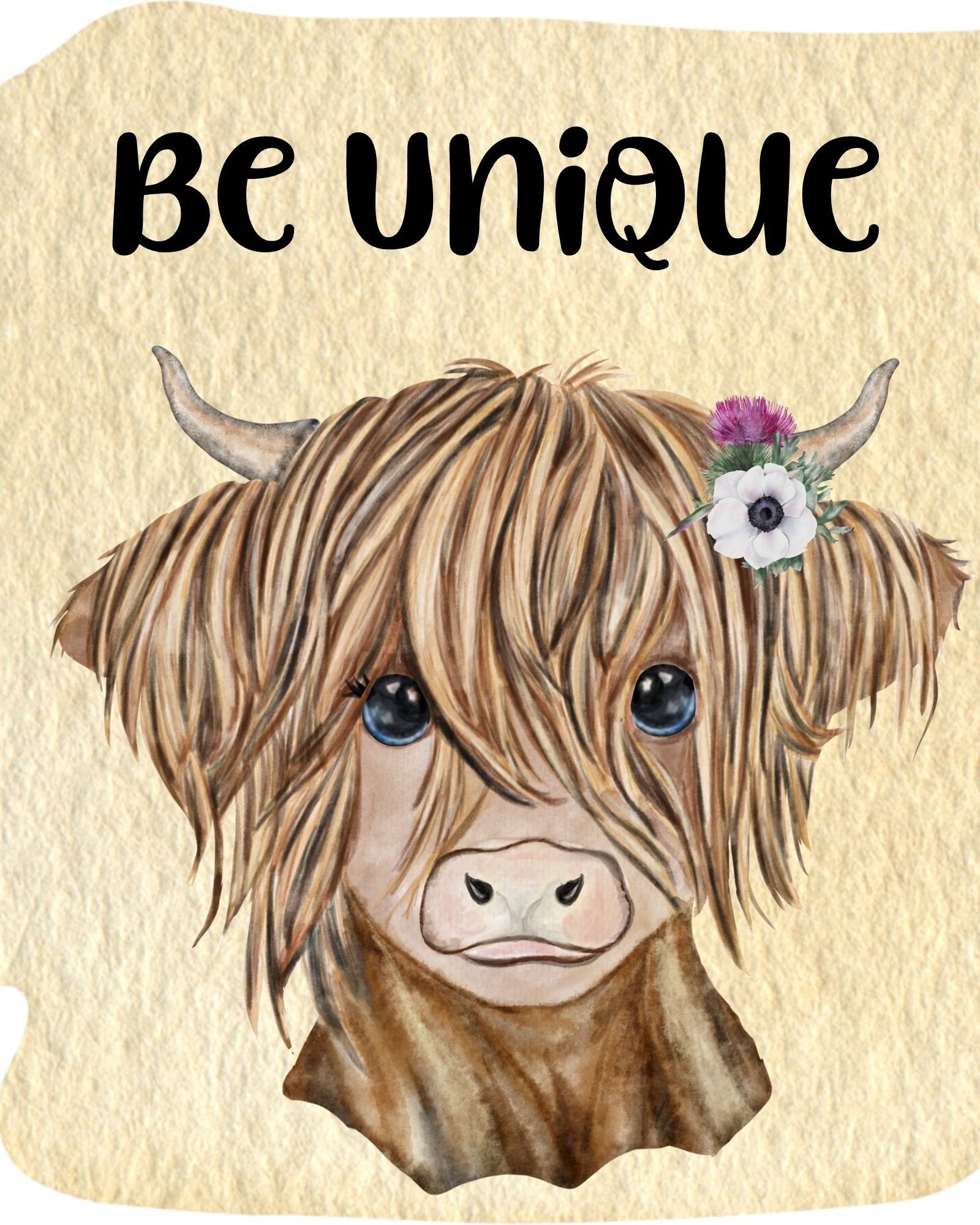 Digital Printable Wall Art - Highland Cow Print- Nursery - Child's Room ...