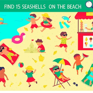 6 Different Beach Themed Activity Sheets. Fun and Educational Activity ...