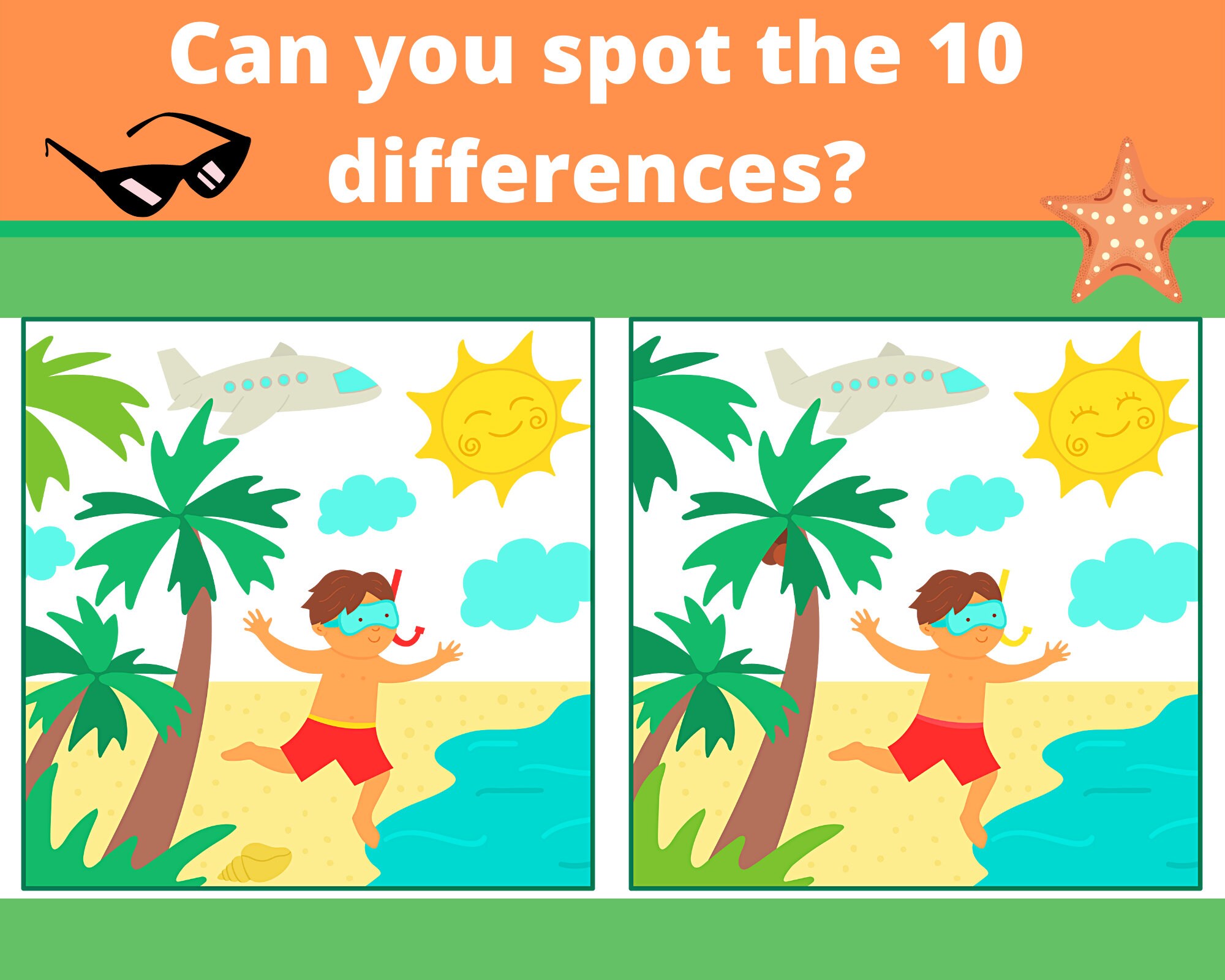 6 Different Beach Themed Activity Sheets. Fun and Educational Activity ...