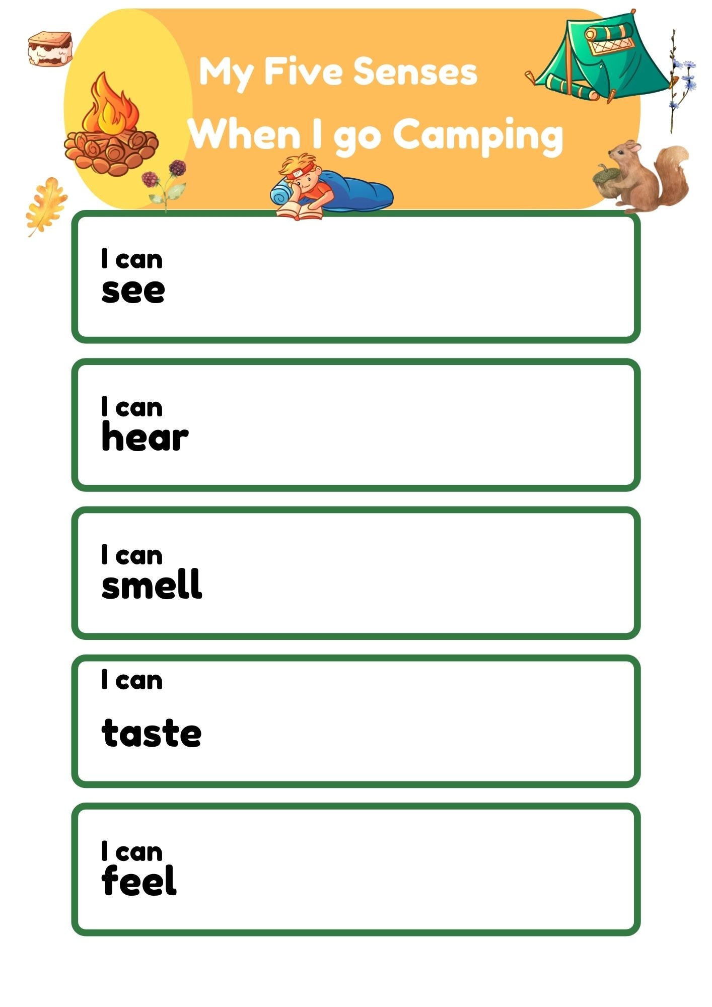 7 Different PNG Sheets Exploring the 5 Senses. Fun and Educational ...