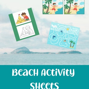 6 Different Beach Themed Activity Sheets. Fun and Educational Activity ...