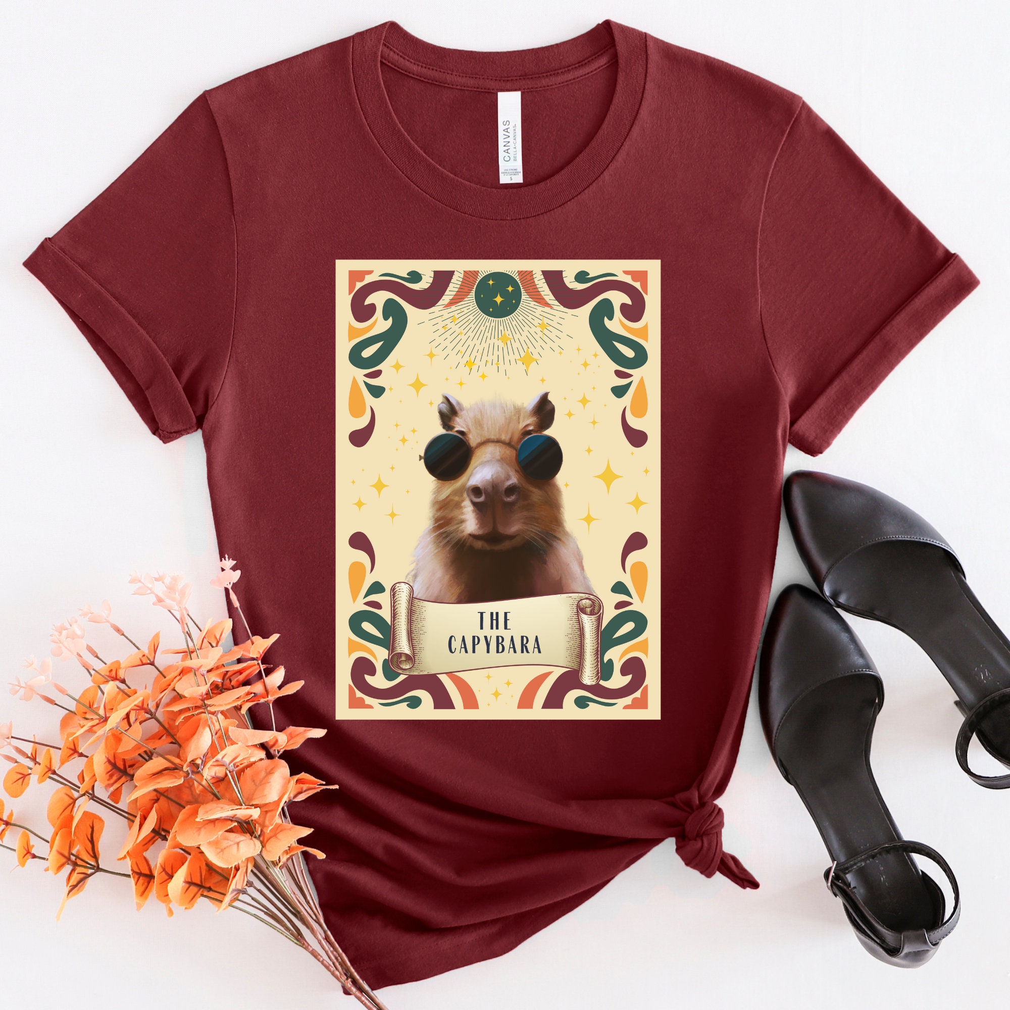 The Capybara Shirt, Tarot Card Shirt, Capybara Tarot Card Tshirt, Retro ...