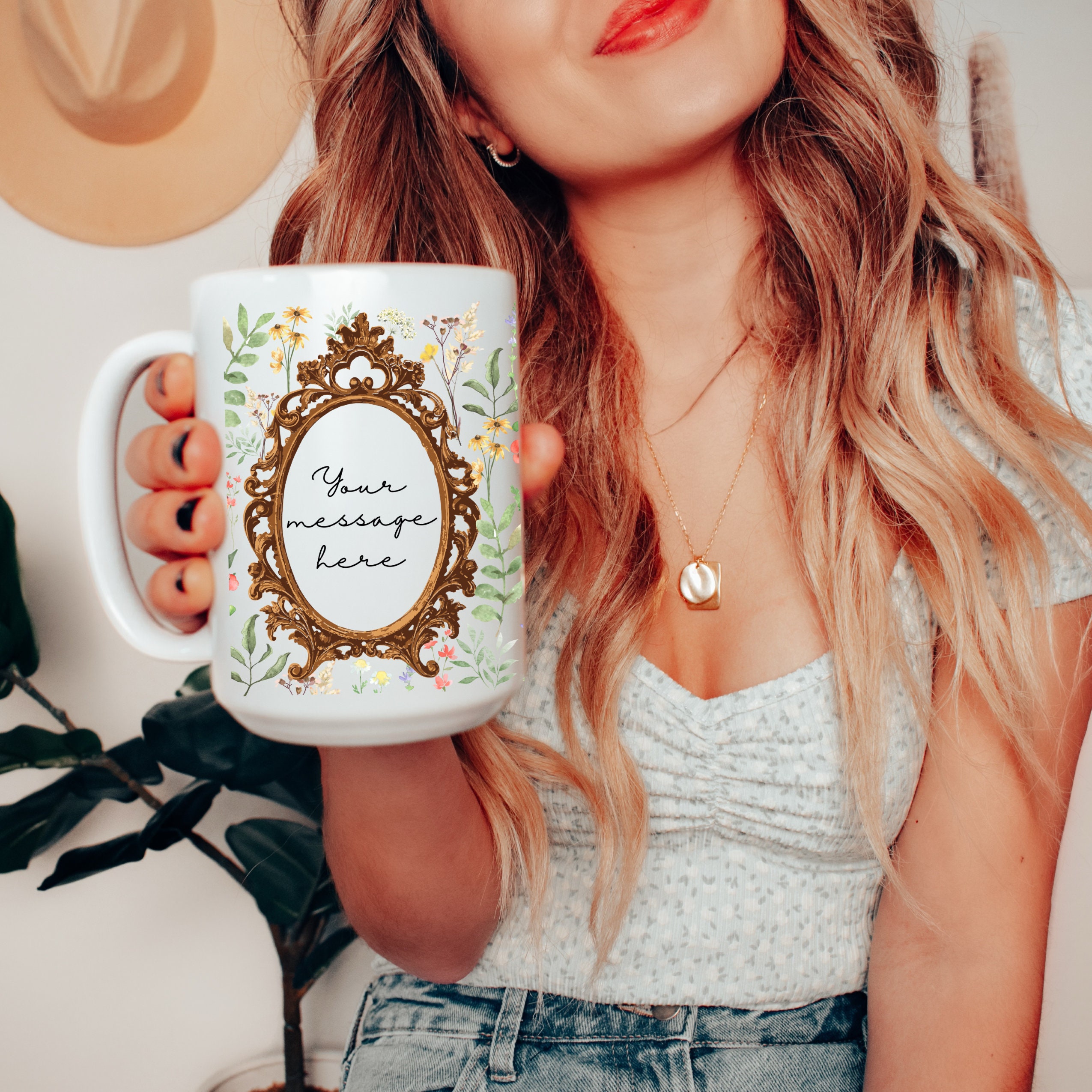 Personalized Wildflower Mug, Custom Message Mug, Gifts for Best Friend ...