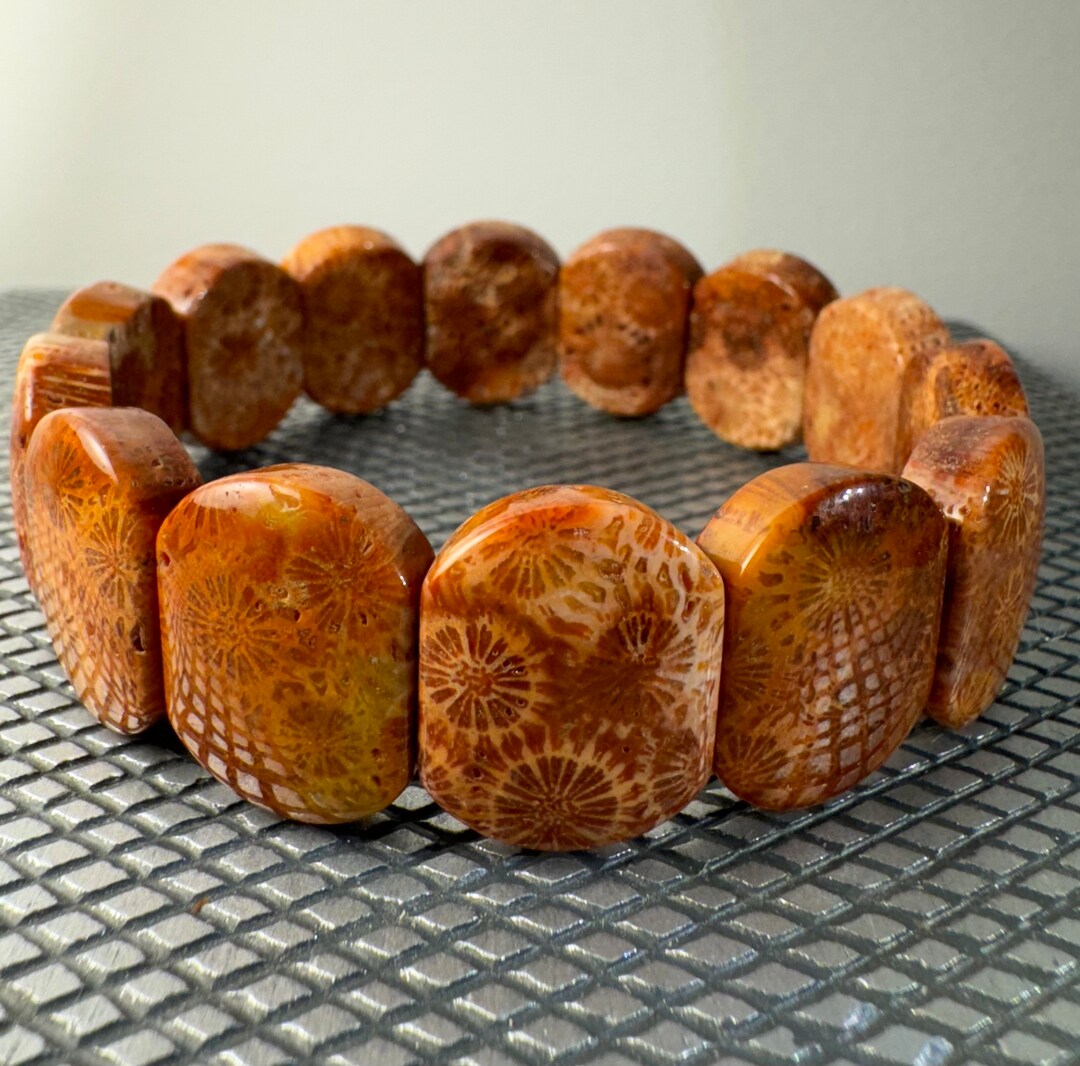 Agatized Coral Bracelet - Etsy