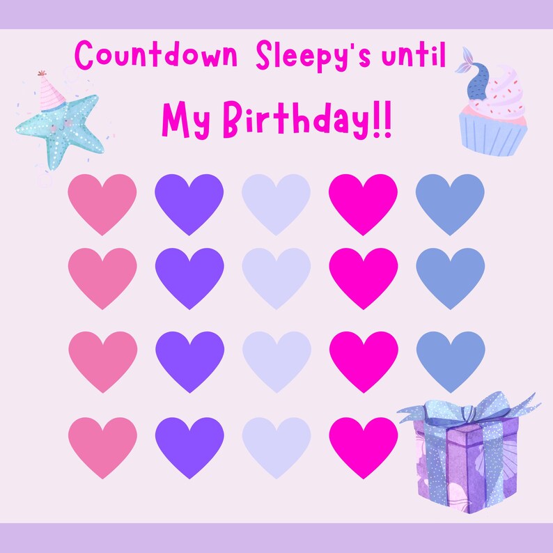 Princess Birthday Countdown Sticker Chart Toddler Reward Chart ...