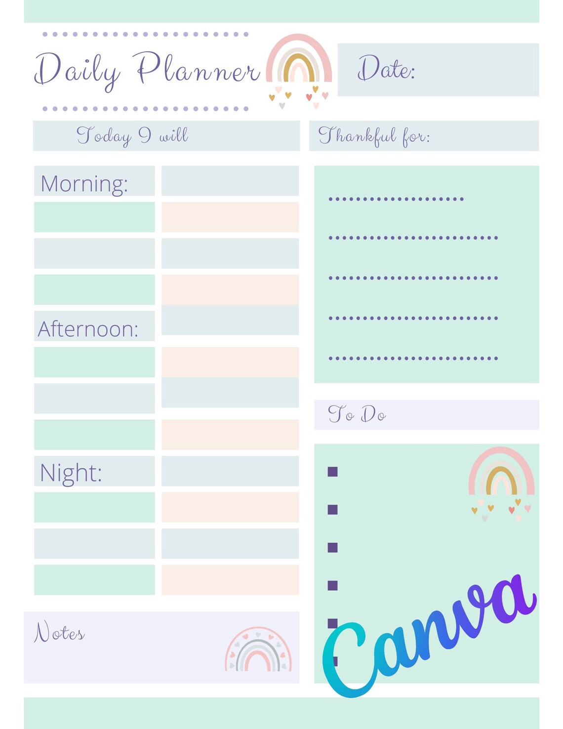 Minimalist Daily Planner, Habit Tracker, to Do List Daily Routine ...