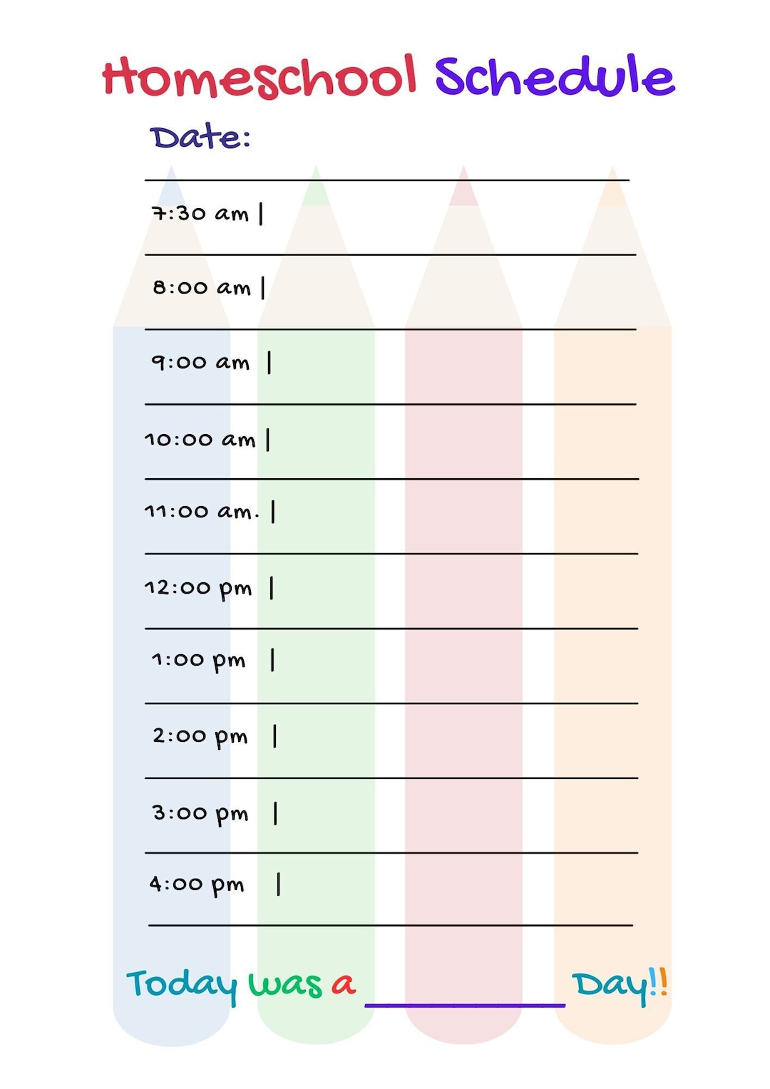Simple & Organized, Kids' Preschool Homeschool Schedule,homeschool ...
