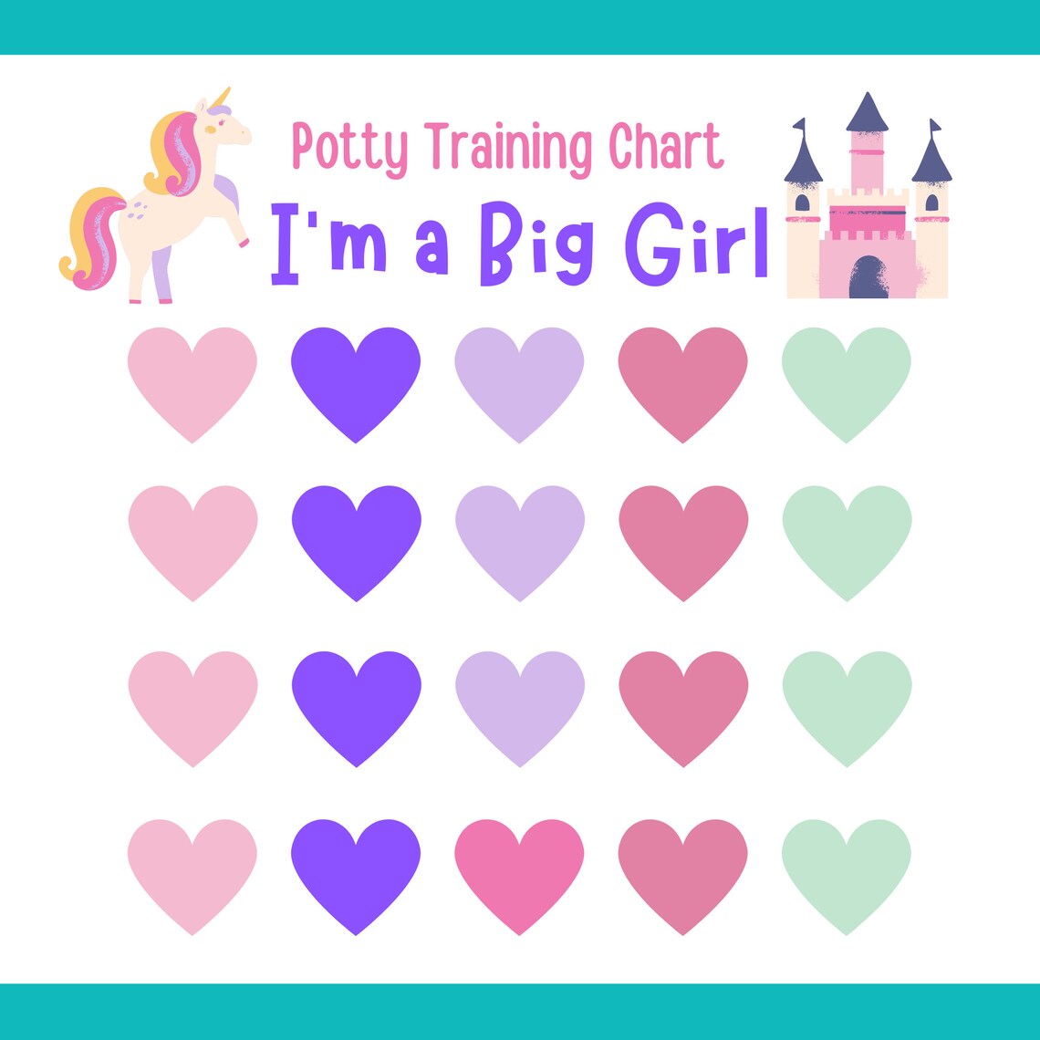 Toddler Girl Potty Training Chart Reward Chart Printable - Etsy