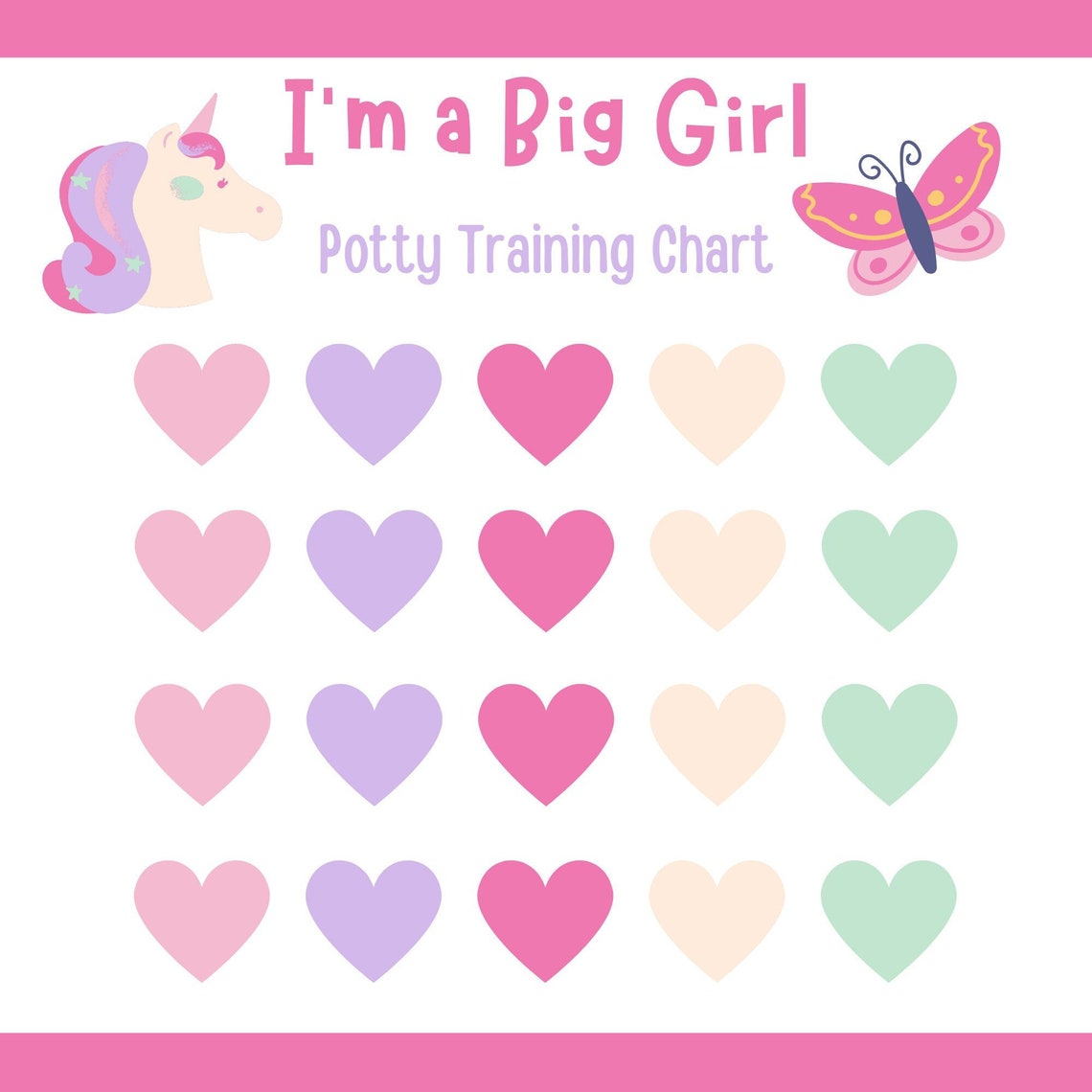 Toddler Girl Potty Training Chart Reward Chart Printable - Etsy