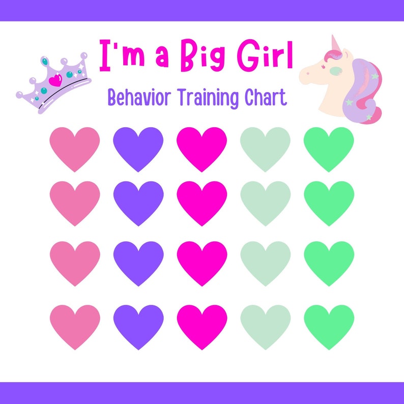 Toddler Girl Potty Training Chart Reward Chart Printable - Etsy