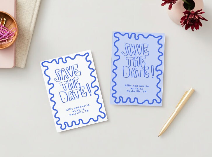 Hand Draw, Digital, Downloadable & Editable Save the Date Canva - Etsy