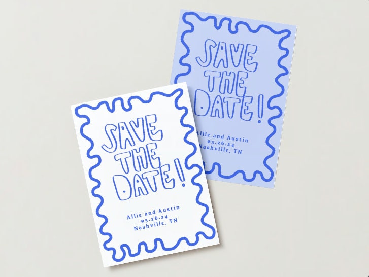 Hand Draw, Digital, Downloadable & Editable Save the Date Canva - Etsy