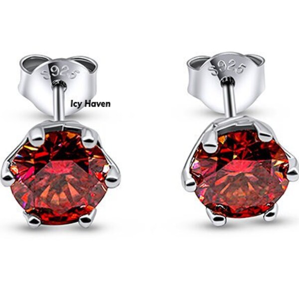 Mens Red Diamond Earrings - Etsy