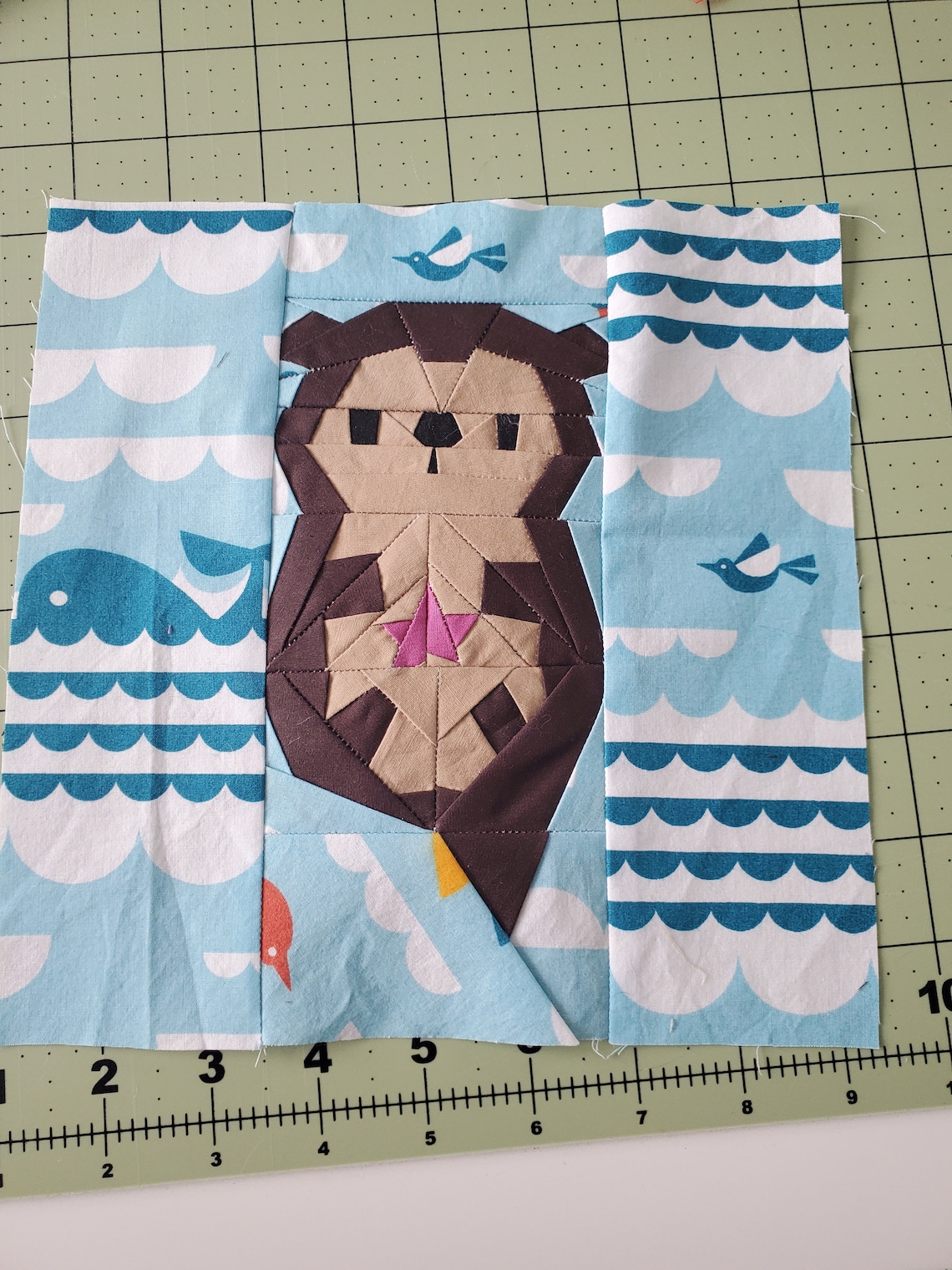 Otterly Cute // Sea Otter Holding a Starfish Foundation Paper Piece ...