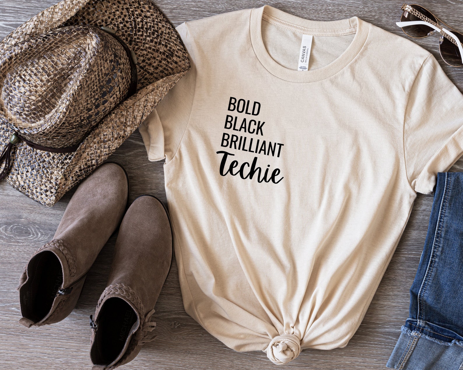 Bold Black Brilliant Techie Shirt Woman in Technology Tech - Etsy
