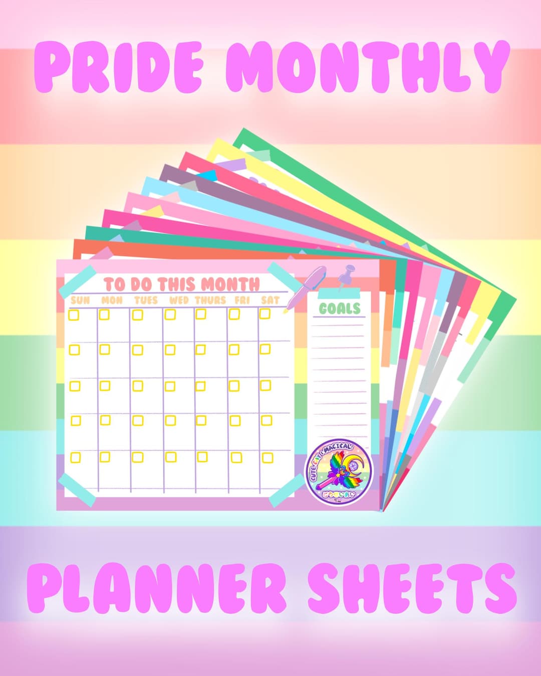 Pride Monthly Planner Sheets - Etsy