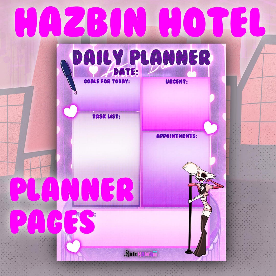 Angel Dust Hazbin Hotel Fandom Digital Daily Planner Sheet - Etsy