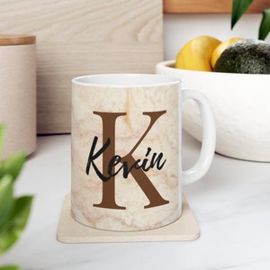 Personalized Name and Initial Mugs - Women and Men - White Ceramic ...