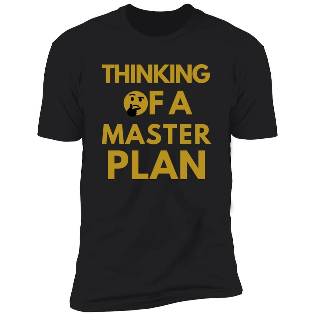 Master Plan Men's Premium Short Sleeve T-shirt, Gold Lettering, Fitted ...