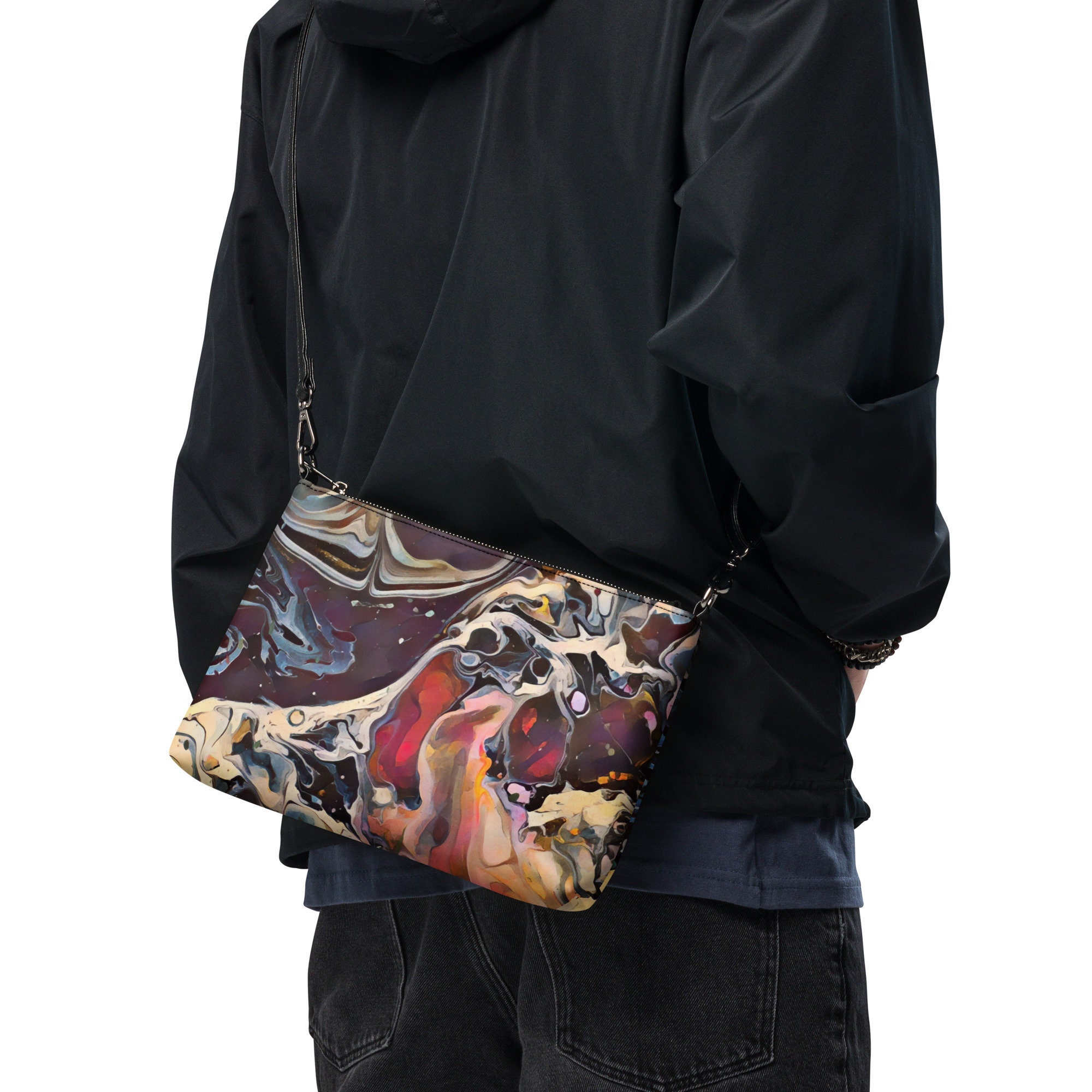 Abstract Art Crossbody Shoulder Bag - Women and Men - Dark Meets Light ...
