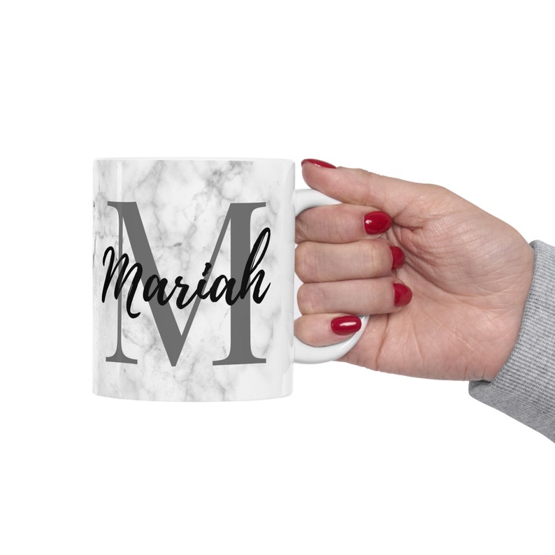 Personalized Name and Initial Mugs Women and Men White - Etsy