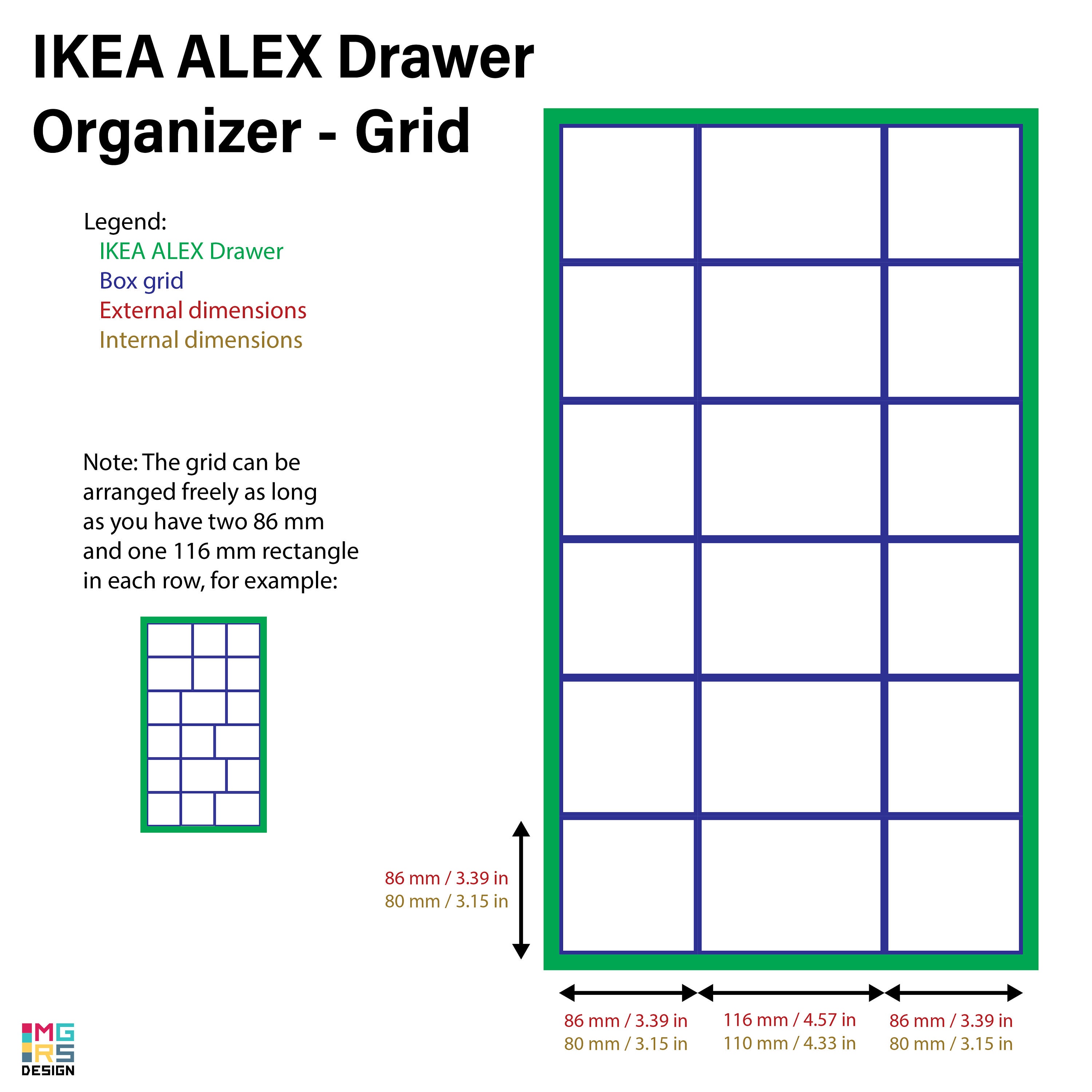Drawer Inserts for IKEA Alex 29 Different Sizes Small Drawers digital File Etsy UK