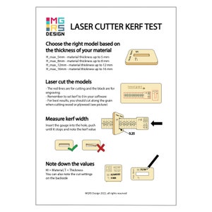 Kerf Test/tool for Laser Cutter. Materials up to 16mm (5/8'') [digital ...