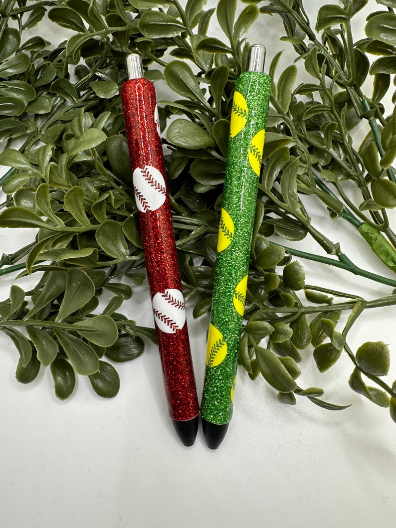 Baseball and Softball Glitter Pens - Etsy