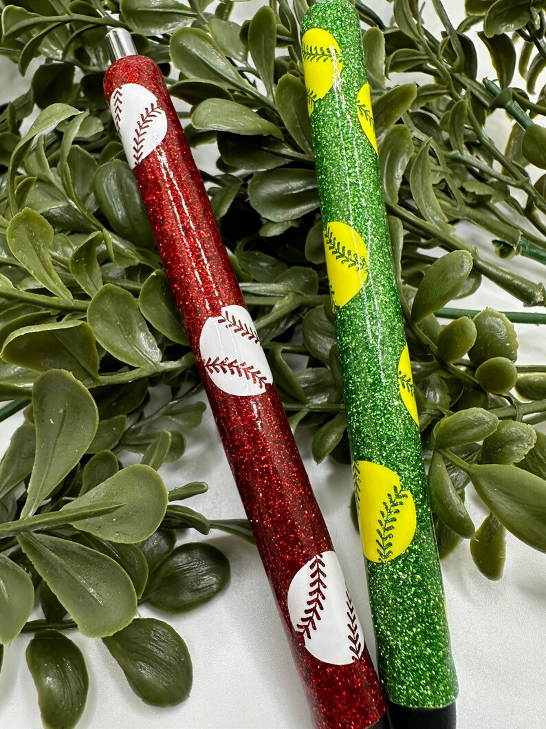 Baseball and Softball Glitter Pens - Etsy