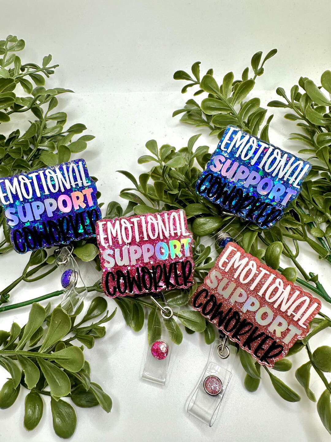 Emotional Support Coworker Badge Reel - Etsy