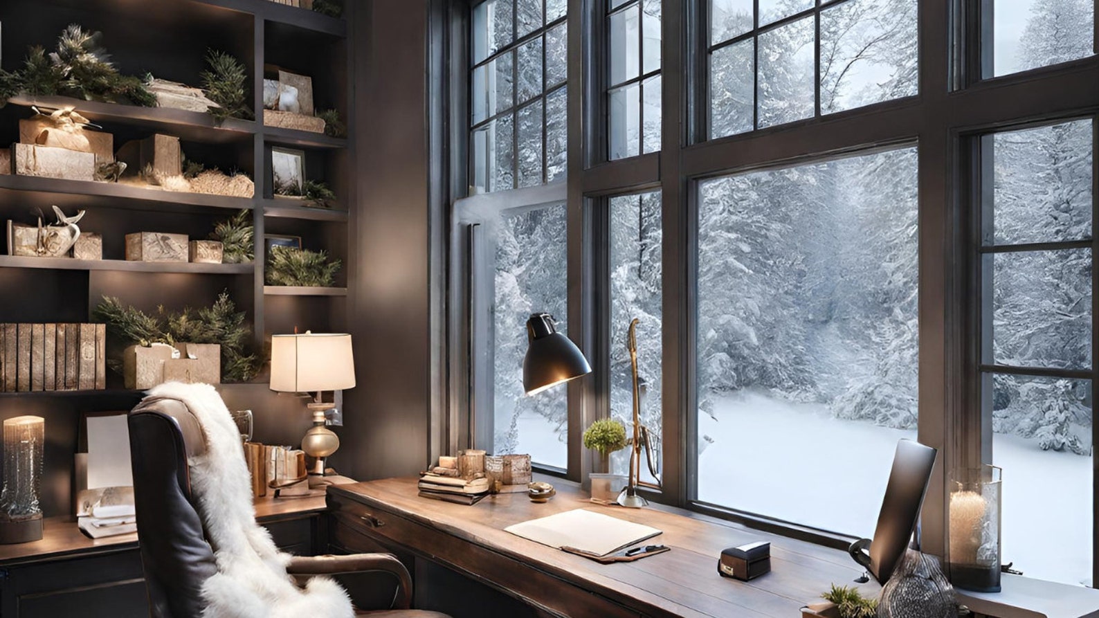 Zoom Background | Winter Home Office | Set of 12 Aesthetic Virtual ...