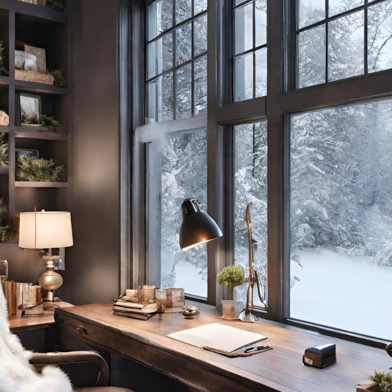 Winter Office Zoom Background - Etsy