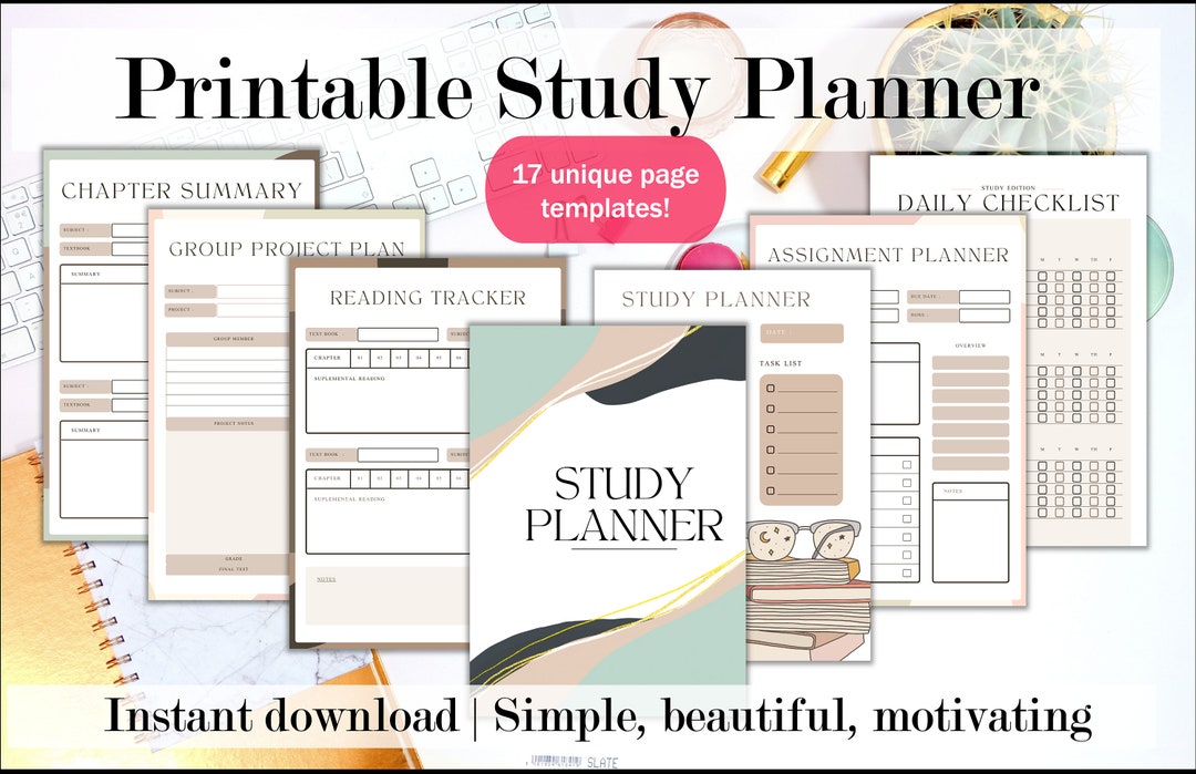 Deluxe Student Planner Printable Academic Planner Study Planner Course ...