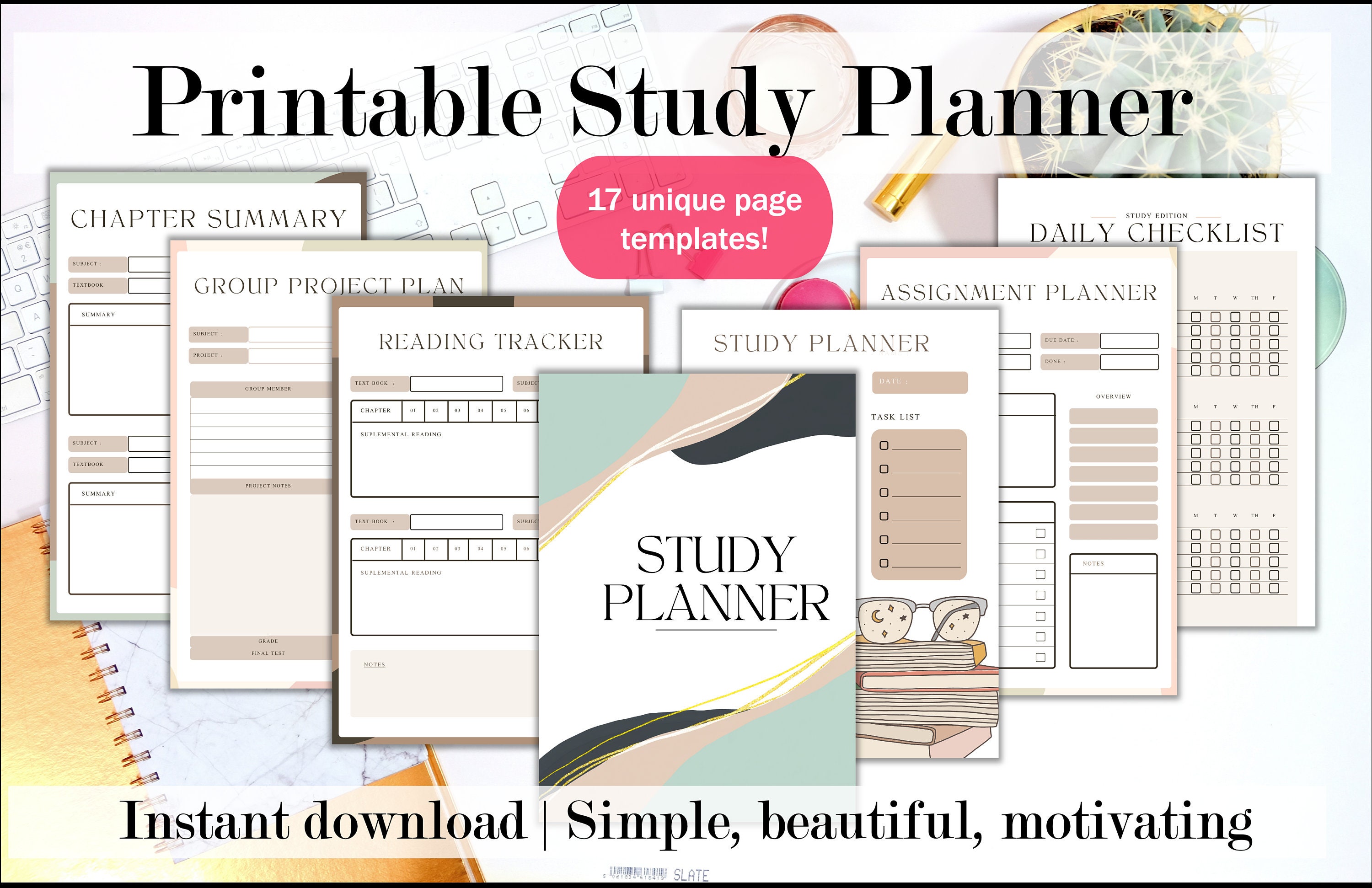 Deluxe Student Planner Printable Academic Planner Study Planner Course ...