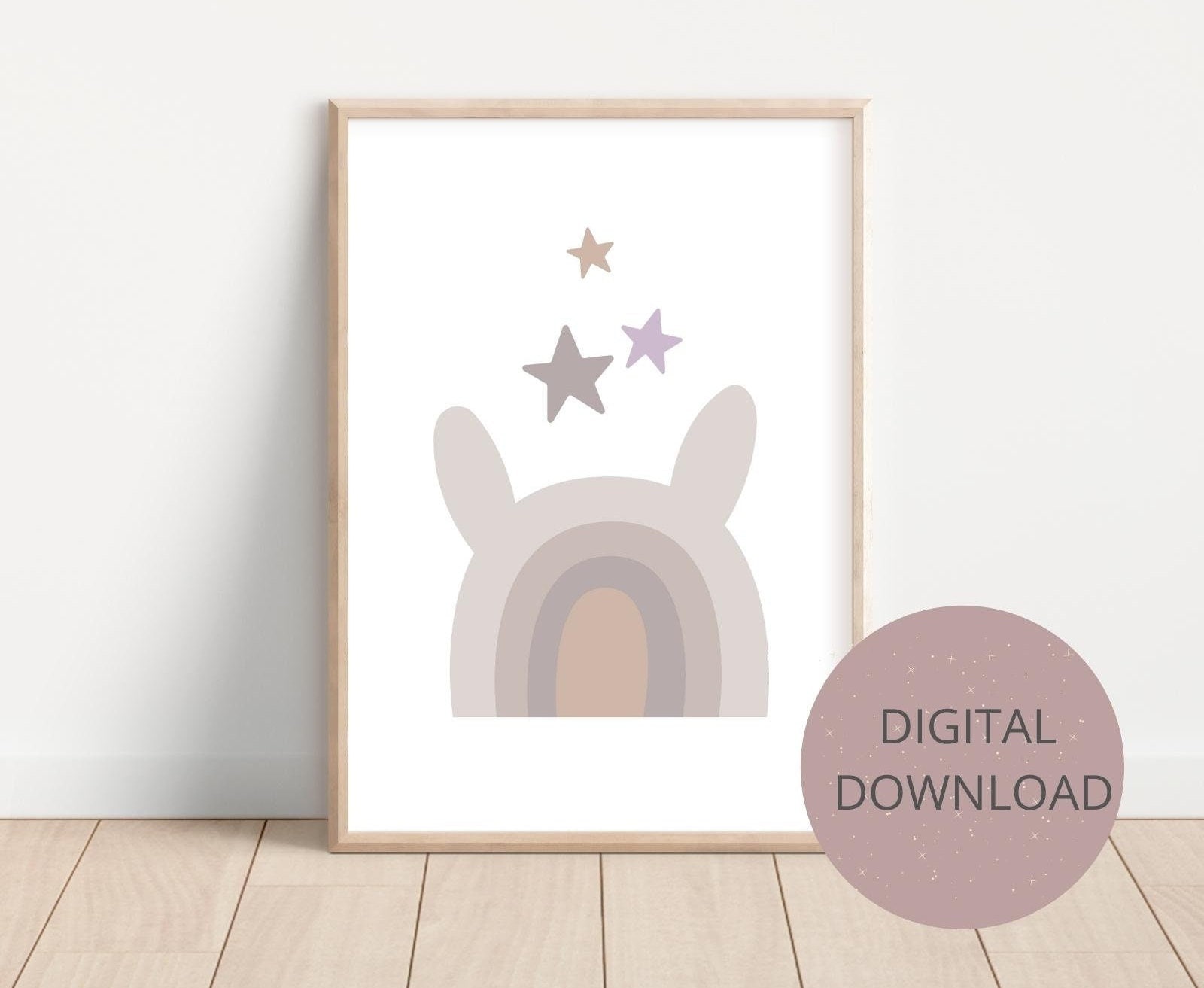 Pastel Rainbow Stars Nursery Printable Wall Art Rainbow Print Nursery ...