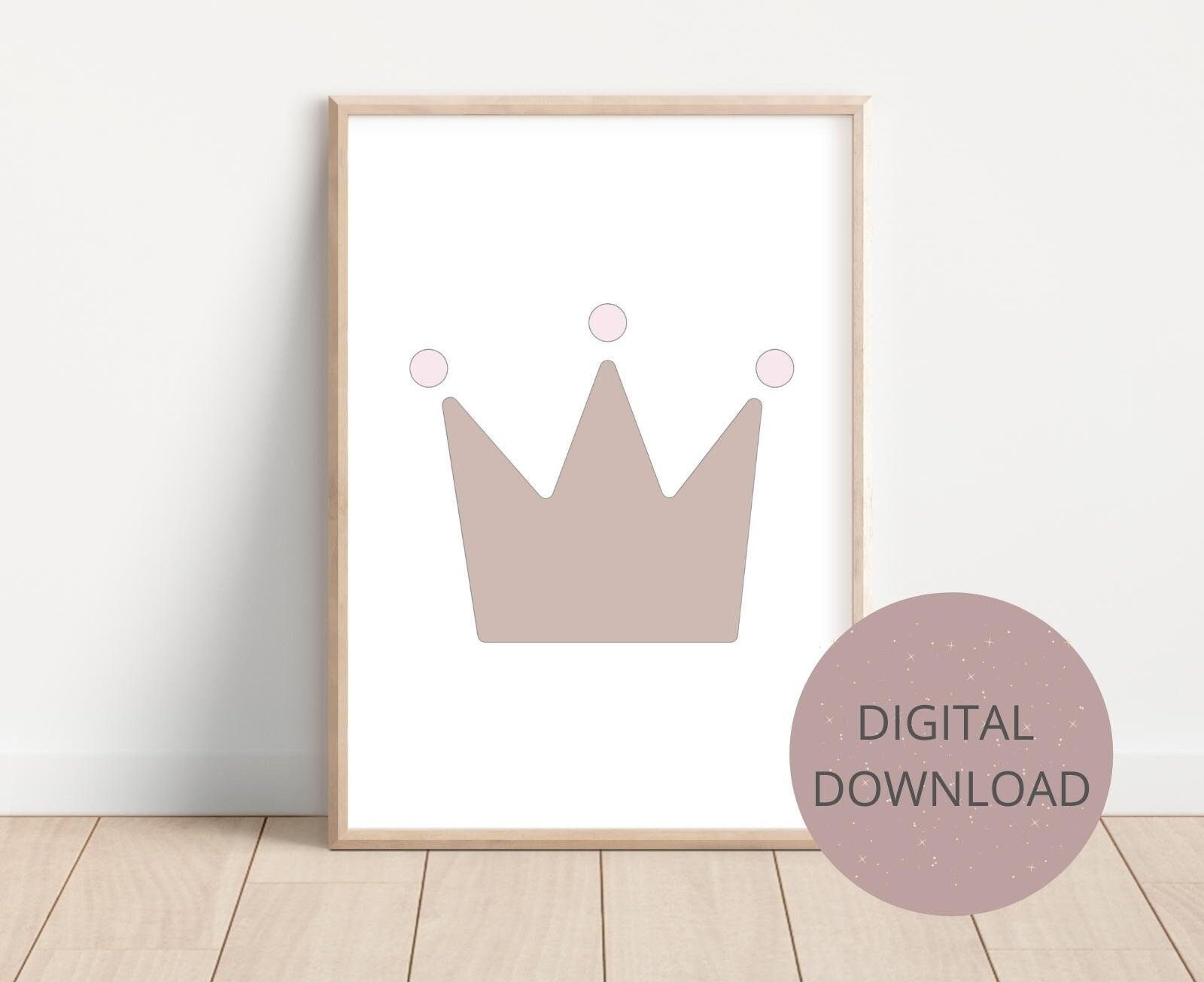 Princess Crown Print Nursery Printable Wall Art Print Nursery Decor ...