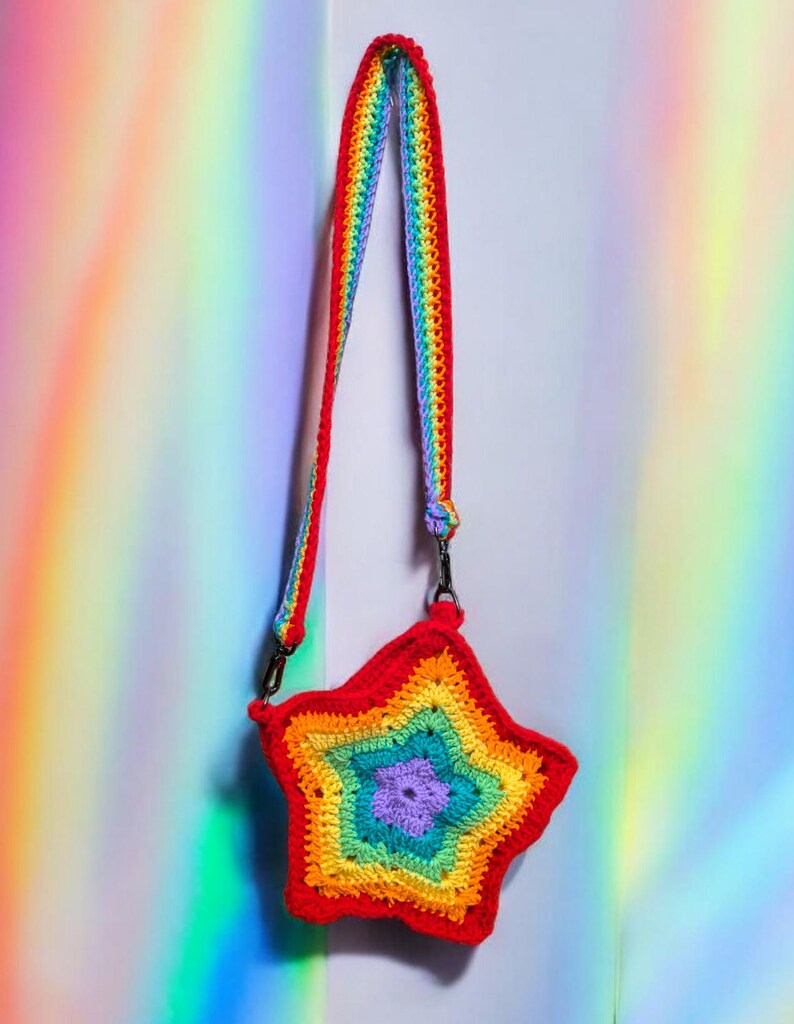 Crochet Rainbow Star Bag - Etsy